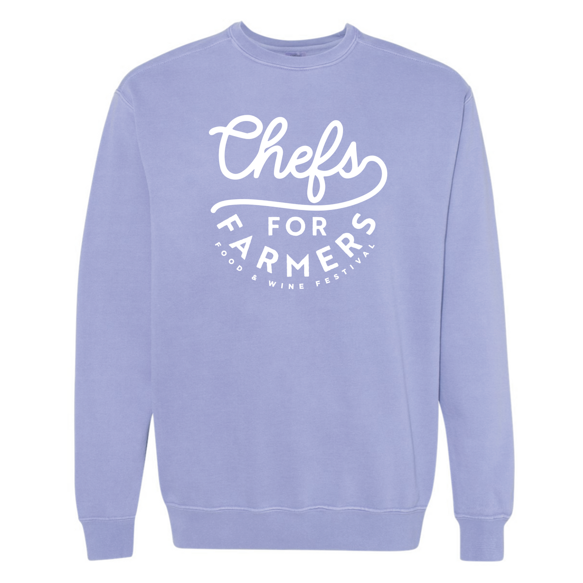 Chefs For Farmers '24 - Unisex Crewneck Sweatshirt - Script - Violet ...