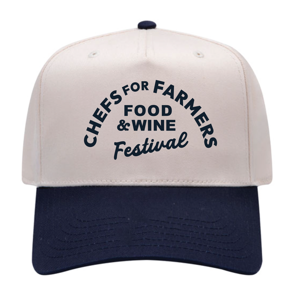 Chefs For Farmers '25 - Baseball Cap - Arched - Natural/Navy – Flavour ...