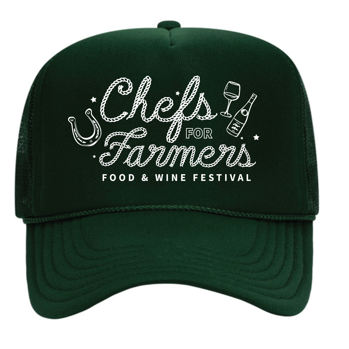 Chefs For Farmers '25 - Foam Trucker Cap - Rope - Dark Green – Flavour ...